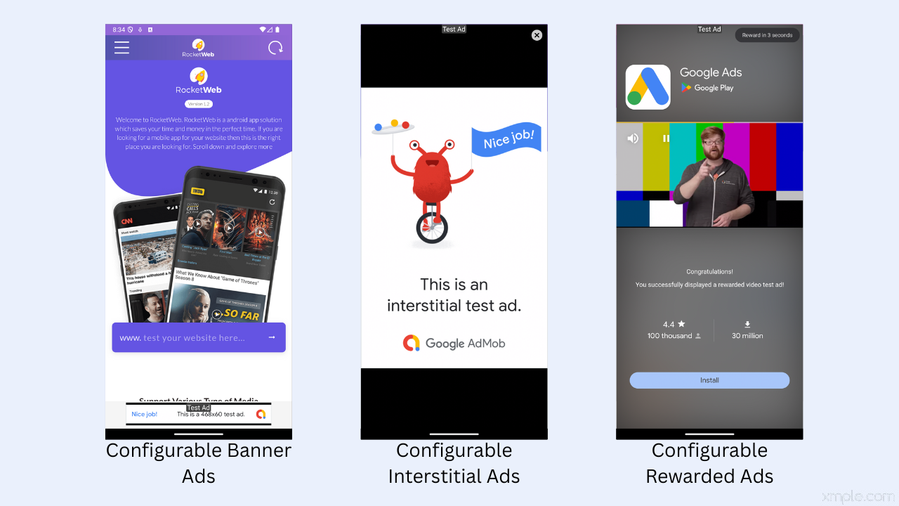 RocketWeb | Configurable Android WebView App Template by InfixSoft